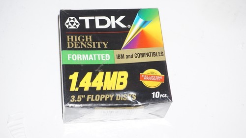 -=NEW=-TDK HIGH DENSITY 3.5" 1.44 MB IBM FORMATTED FLOPPY DISK 10 PACK ...