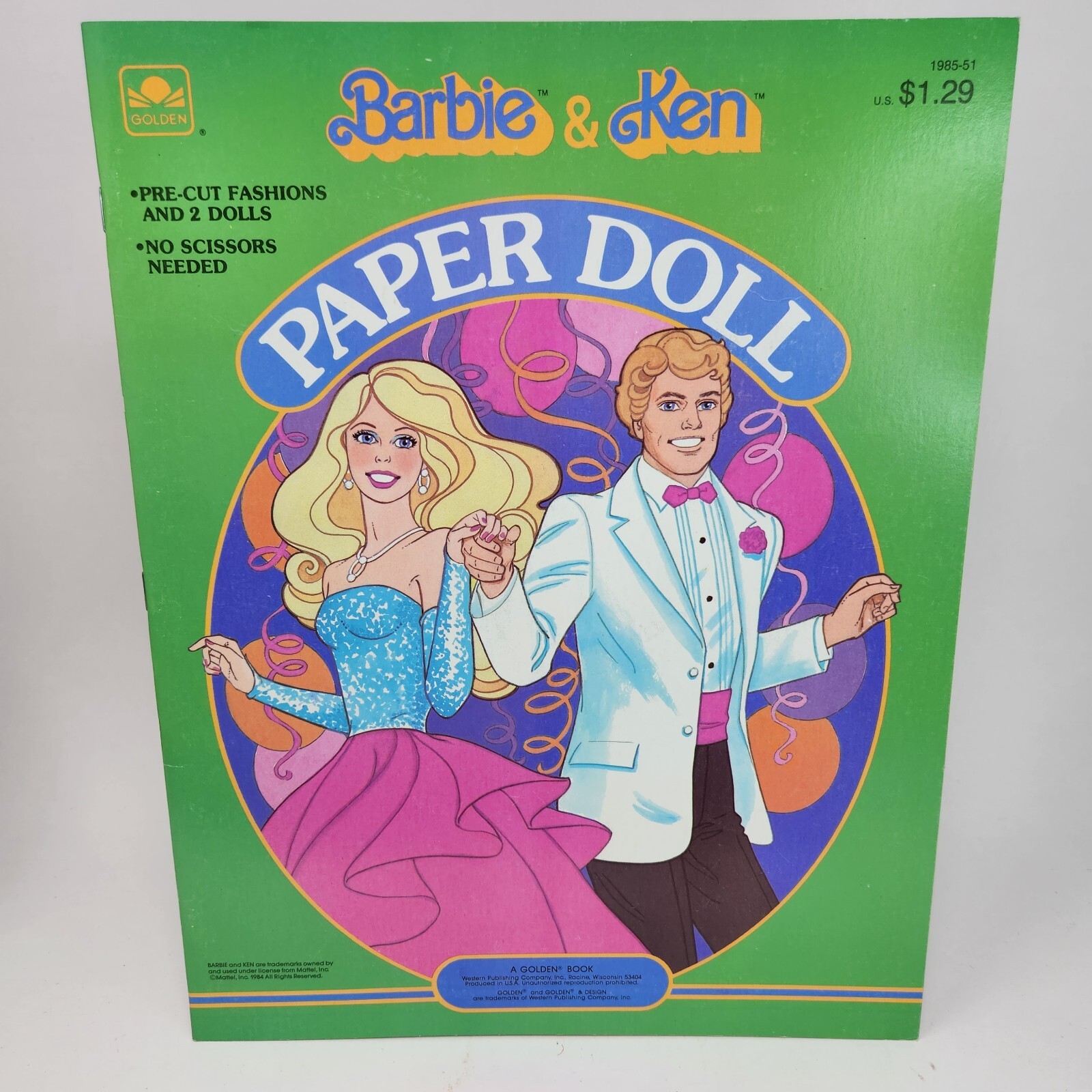 VINTAGE 1984 BARBIE + KEN PAPER DOLL MATTEL BOOK NEVER USED GOLDEN PRE ...