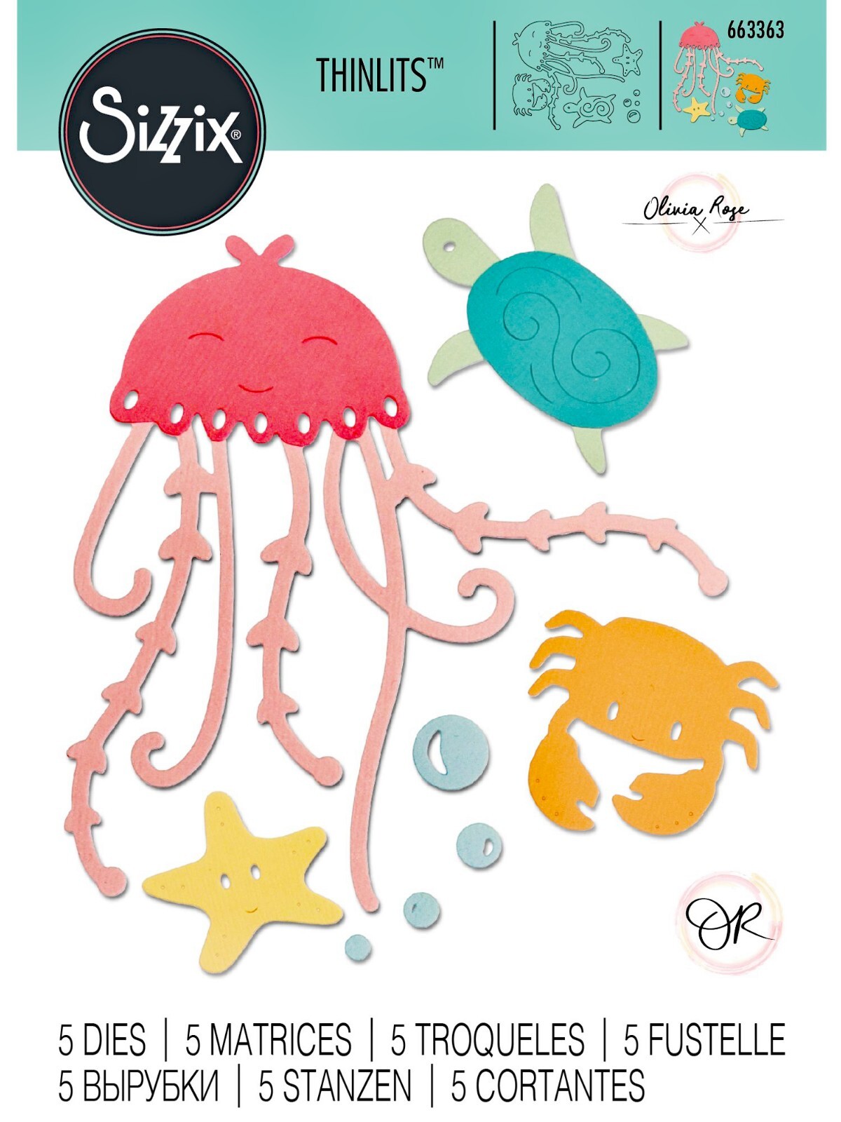 New, Retired Sizzix Thinlits Under the Sea 5pc #663363 Retail $19.99 Olivia Rose | eBay