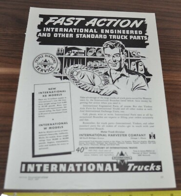 1944 International Truck Ad Fast Action Schrader Caps | eBay