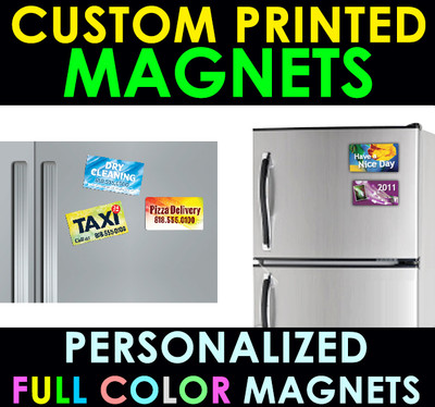 250 Personalized Magnets CUSTOM PRINTED FULL COLOR Business Card Magnet ...