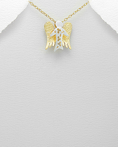 2.7g Solid Sterling Silver Vermeil 18K Yellow Gold Angel Pendant | eBay