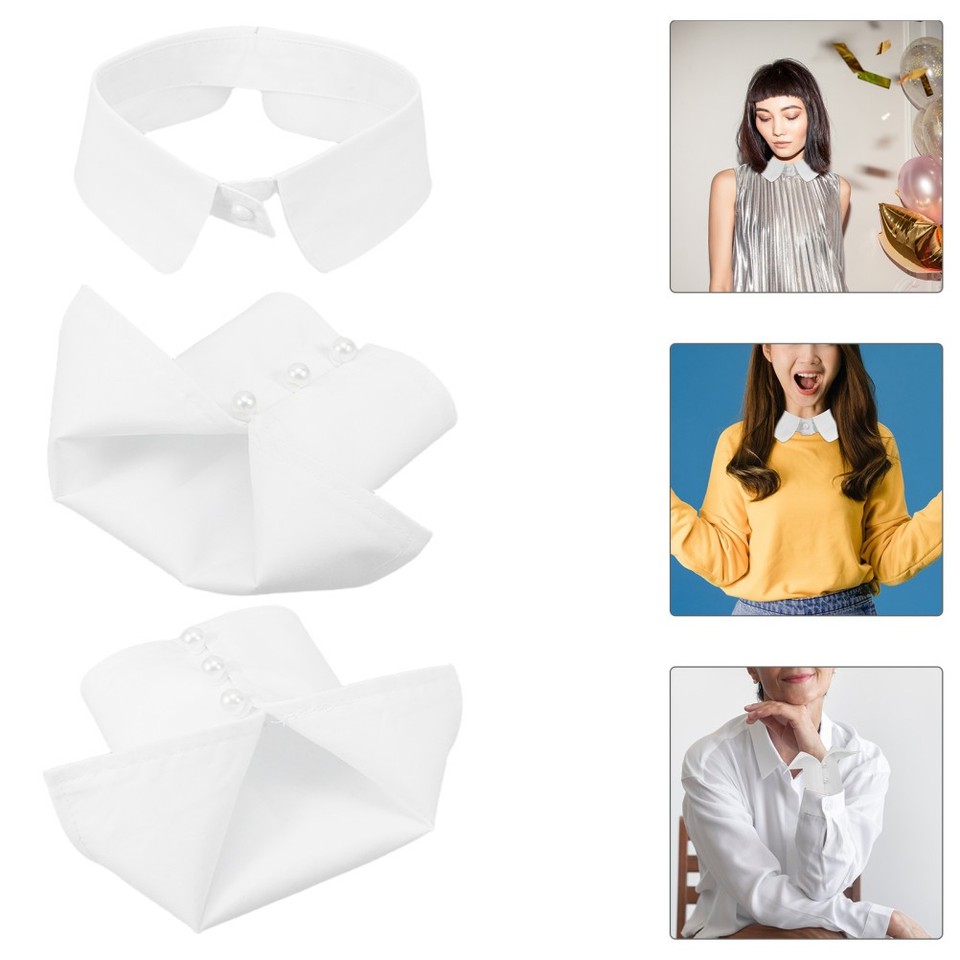 DIY Fake Collar Sleeve Set Collars and Cuffs for Women Neck Costume ...