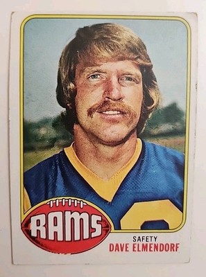 1976 Topps Football Card 196 Dave Elmendorf Los Angeles Rams | eBay