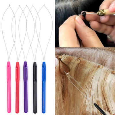Nano Ring Micro Beads Pulling Loop Hook Tool Hair Extension Threader ...