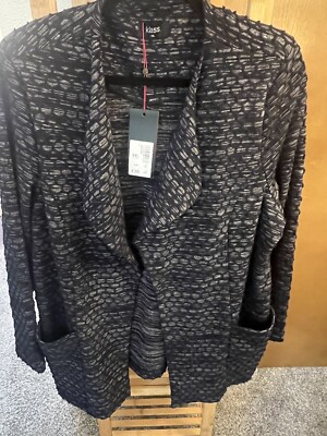 Klass Cardigan Women’s Size XXL Navy Blue Textured Waterfall Soft ...