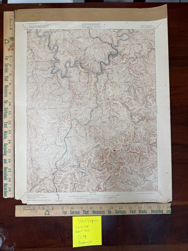 US GEOLOGICAL TOPOGRAPHY MAP WEST VIRGINIA CLAY QUADRANGLE 1908/1920 | eBay