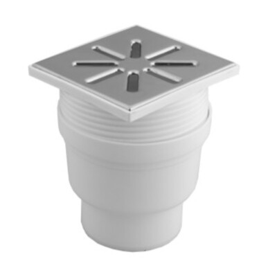 Trapped Shower Gully 150mm x 150mm / 110mm with Adjustable Height Metal ...