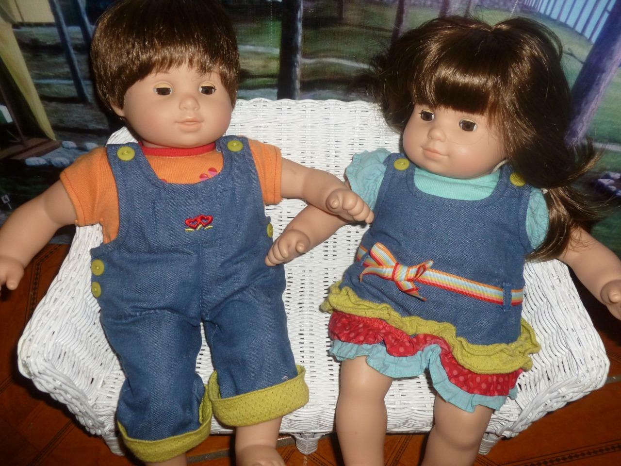AMERICAN GIRL BITTY BABY TWINS BROWN HAIR, TWO DOLLS , ORIGINAL CLOTHES ...