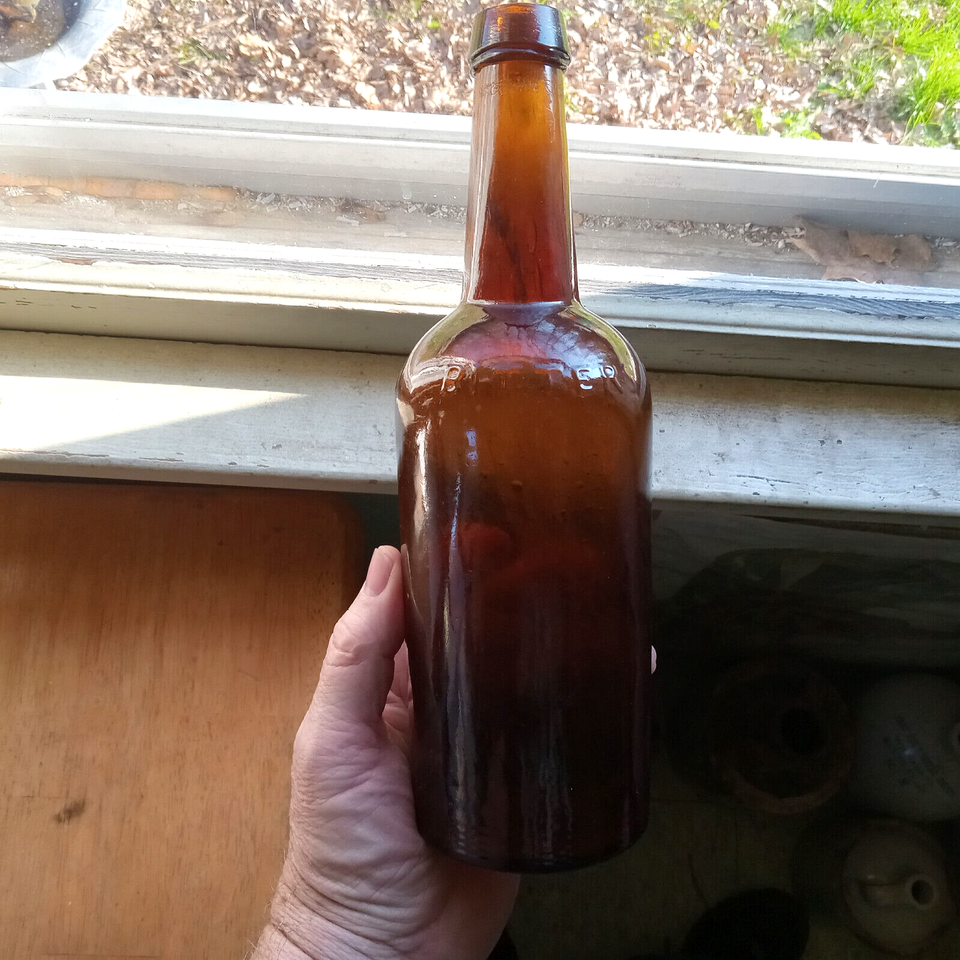 IRON PONTIL DR.GREEN'S POLEISH BITTERS SCARCE 1850s AMBER CYLINDER ...