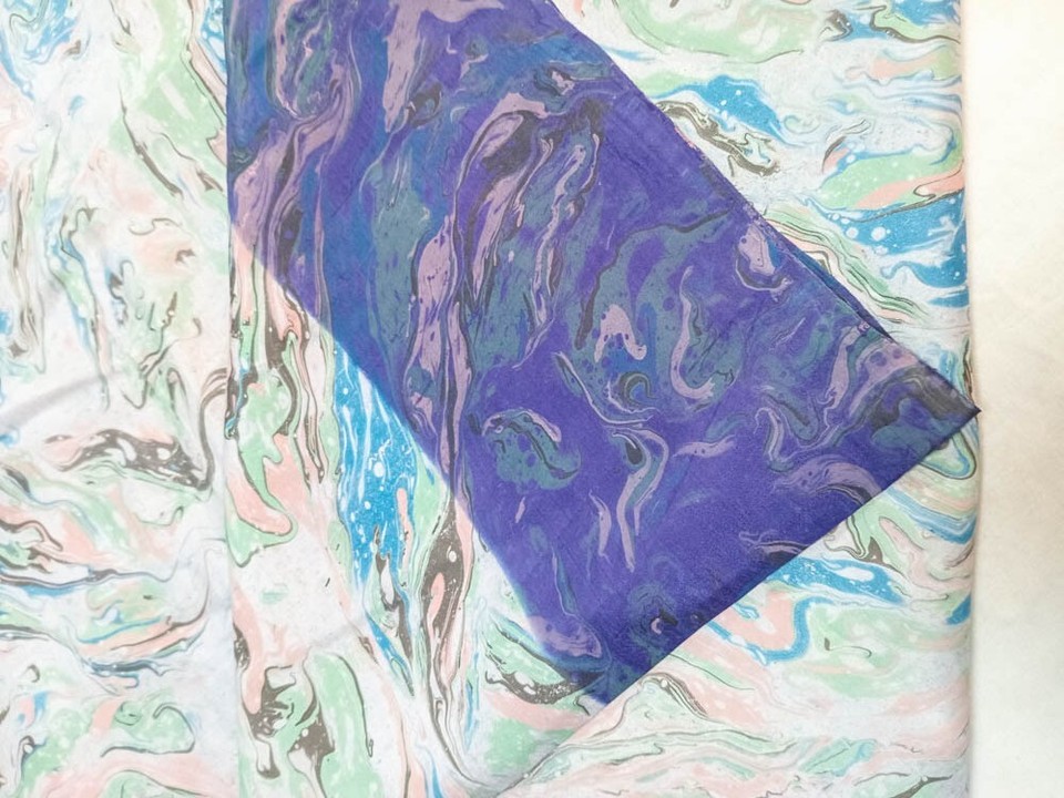 Pure Silk Fabric By The Yard Dress Making Cloth Collage Vintage ...