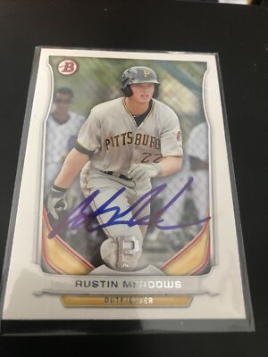 Austin Meadows Auto Autograph IP In Person Real 2014 Bowmen Paper | eBay