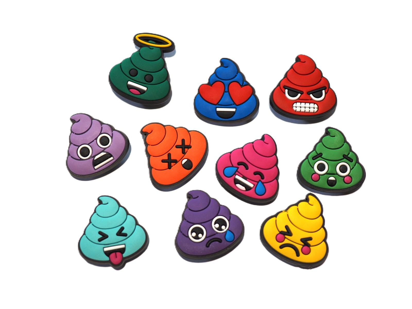 #199 10 pcs Poop Emoji shoe charms suitable for Croc and Jibbitz | eBay