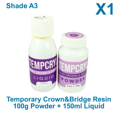 1x Dental Tempcryl Self Curing Acrylic Resin Set Powder 100g & Liquid ...