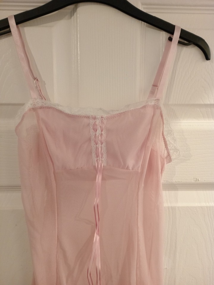 Ann Summers, Darling Chemise suspender set size 10-12, Pale pink New ...