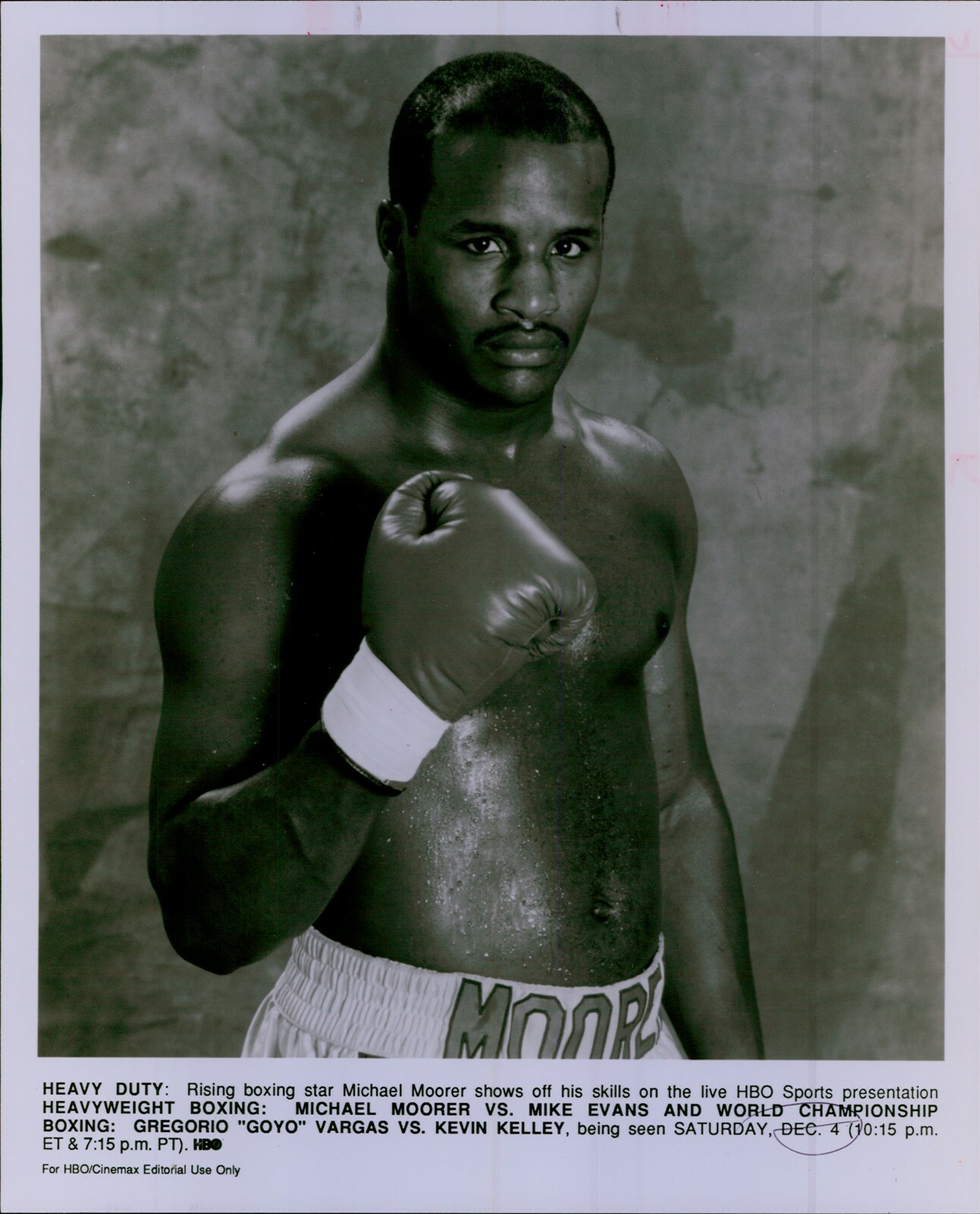 LG787 1993 Original Photo MICHAEL MOORER Heavyweight Boxing Fighter HBO ...