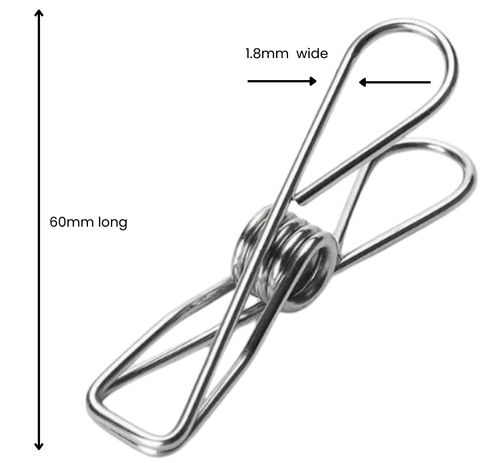 20-100 pegs Stainless steel clothes hanging clips pins laundry ...