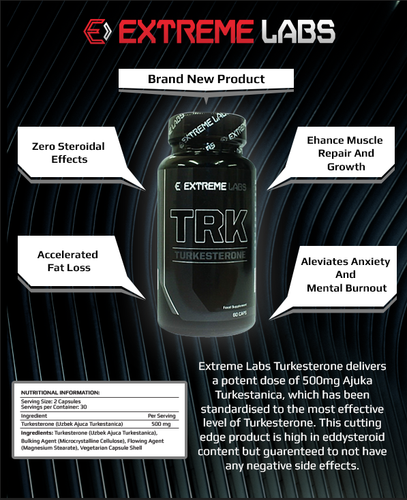 Extreme Labs TRK - Turkesterone High Strength Testosterone Booster - 60 ...