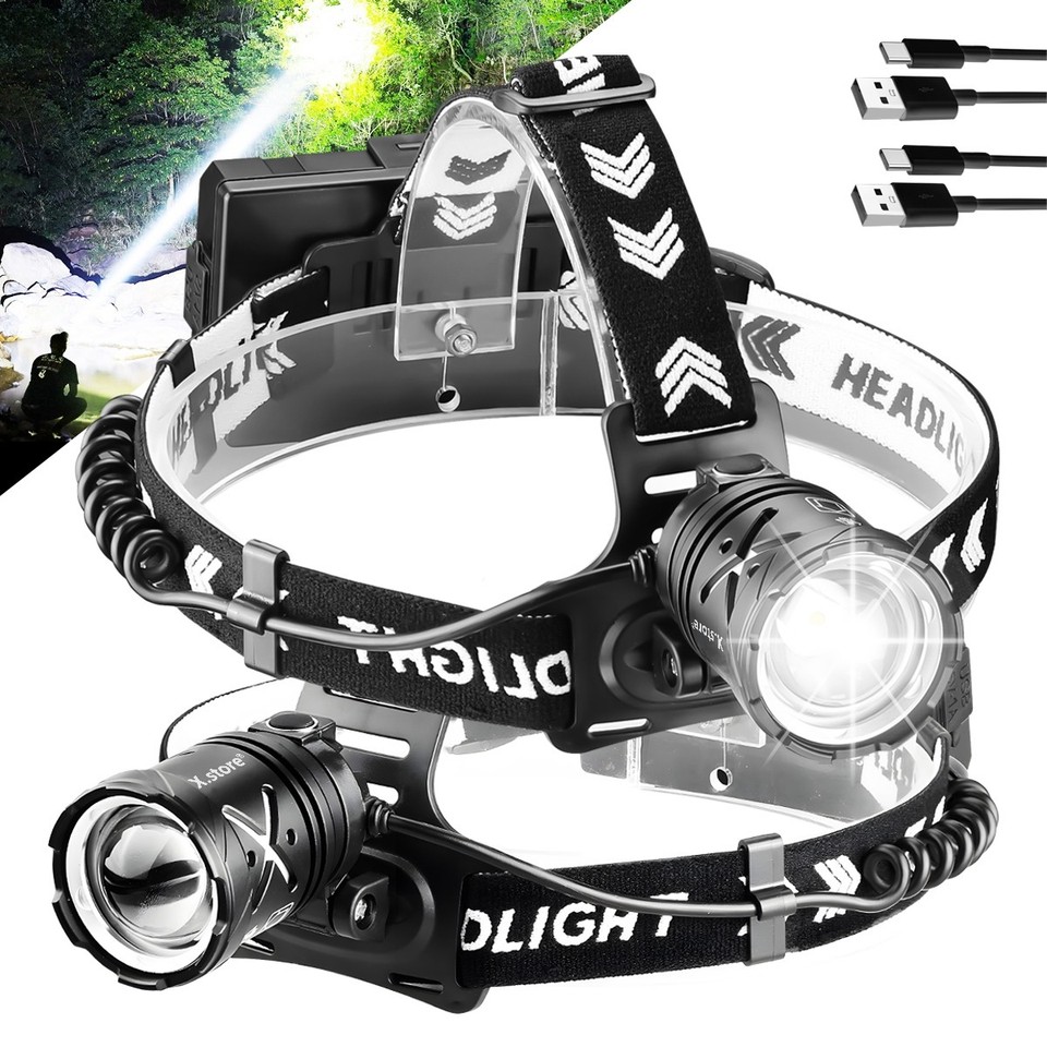 X.store Super Bright 30W LED Headlamp Rechargeable Waterproof Portable ...