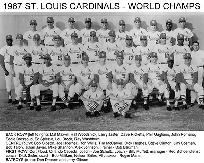 Cardinals 1967 MLB Champs, 8x10 B&W Team Photo | eBay