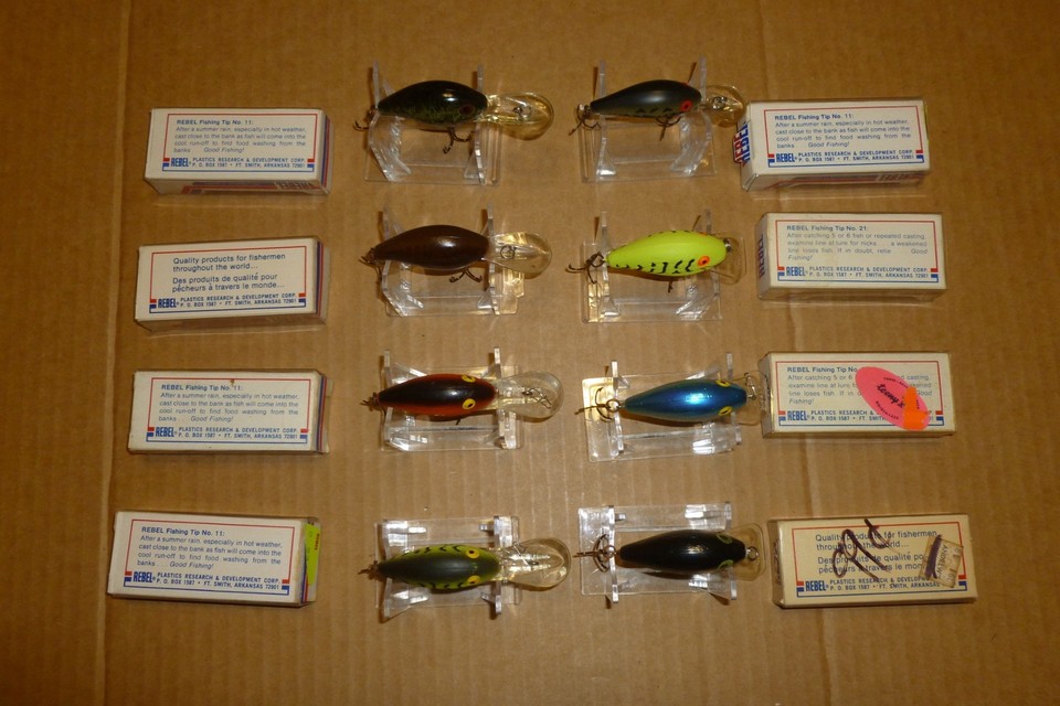 LOT OF REBEL DEEP WEE R & SQUARE BILL LURES/ BAITS IN VARIOUS COLORS ...