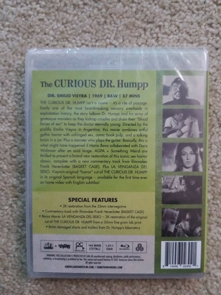The Curious Dr. Humpp Blu-Ray AGFA + Something Weird, Brand New ...