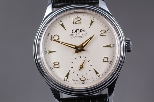 [N MINT] Vintage ORIS 7312 Small Second 31mm 17J Silver Hand Winding ...