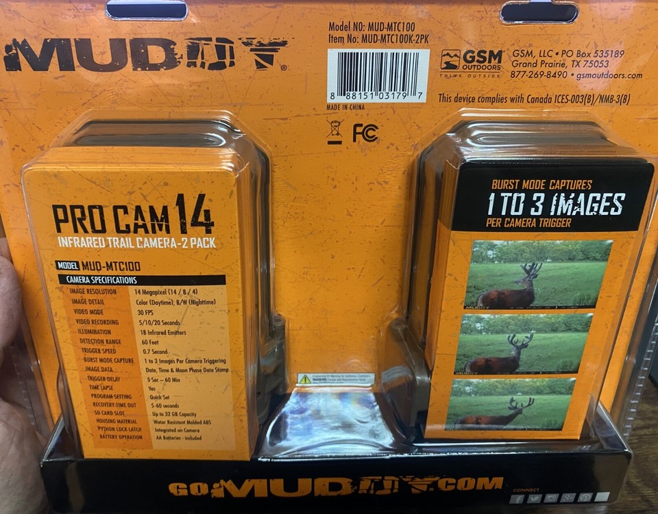 Muddy PROCAM14 2 Pack 16AA Batteries & 2 16GB SD Card MUD-MTC100K-2PK ...