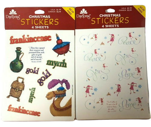 Vtg DaySpring Christmas Stickers 8 Sheets Peace Love Joy Gold ...
