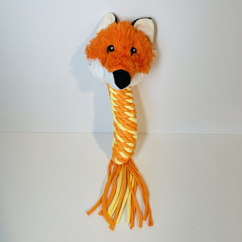 New Kong Winders Squeaky Fox Rope Dog Toy Durable & Fun for Active Dogs ...