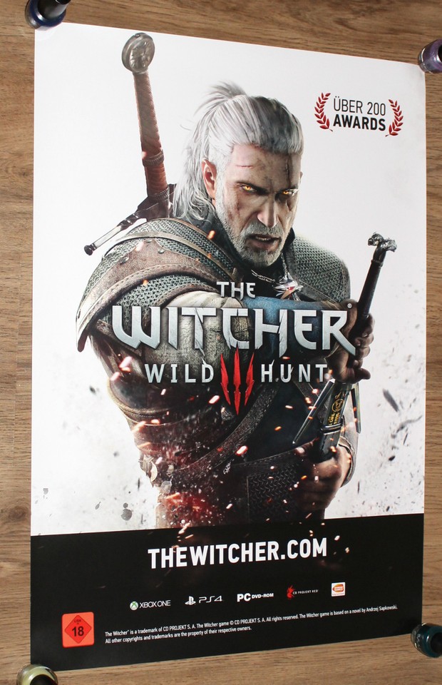 The Witcher 3 Wild Hunt rare promo German Poster 59x42cm Xbox One PS4 ...