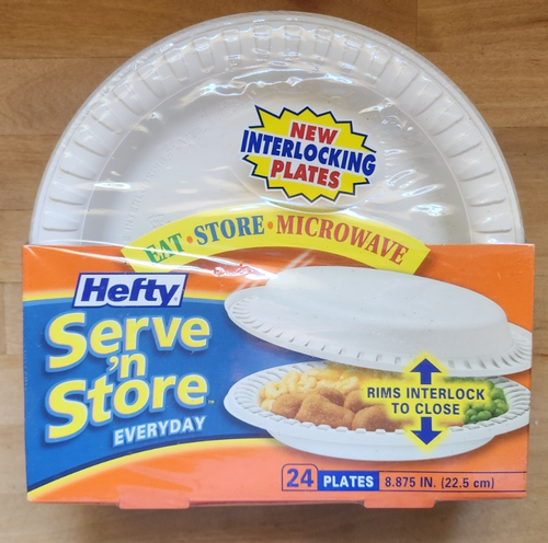 Vintage Hefty Serve N Store Interlocking Plates 24 Count Size 8.875 ...