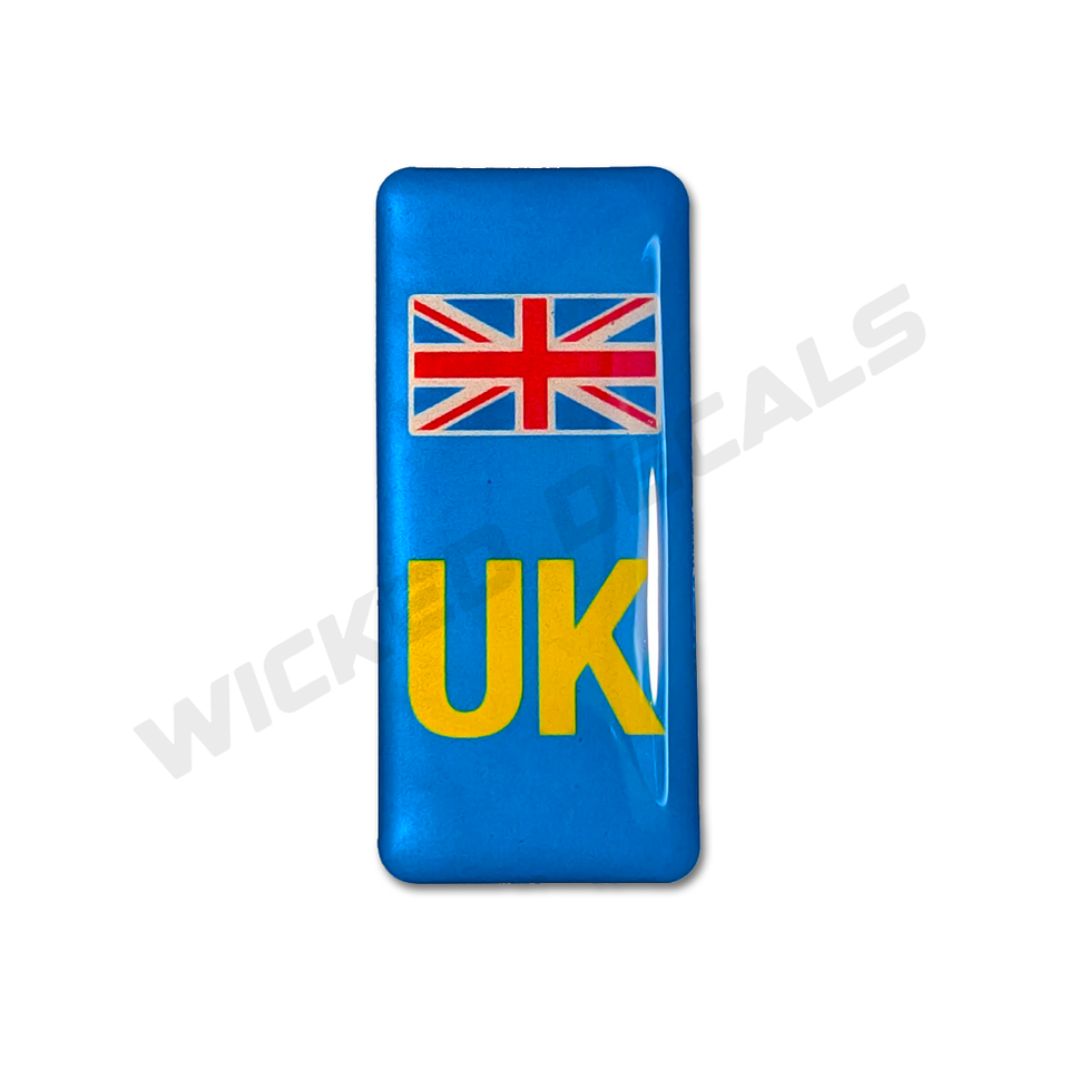 UK Union Jack NUMBER PLATE 3D GEL STICKER Motorcycles Resin Domed GB ...