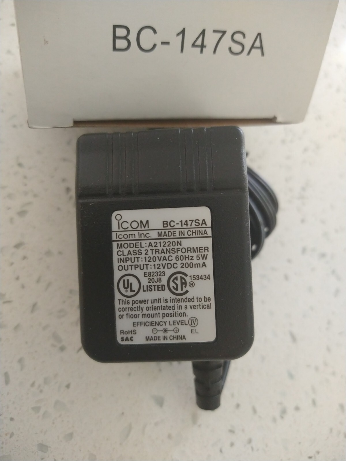 Icom Bc-147sa AC Adapter 117v Power Supply Wall Cord Charger for sale ...