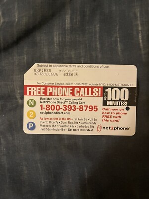 NYCT MTA MetroCard - Free Phone Calls (Ver. 1) | eBay