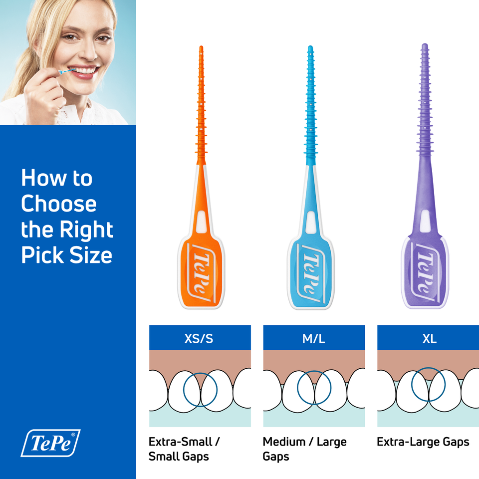 TEPE EasyPick™ Blue - M/L 36-pack - Dental Floss Picks | eBay