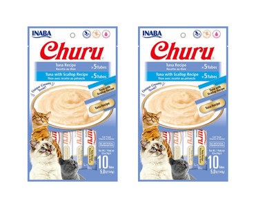 INABA CAT TREAT/TOPPER CHURU TUNA VARIETY GREAT 4 PICKY CATS 2 PACK 20 CT | eBay