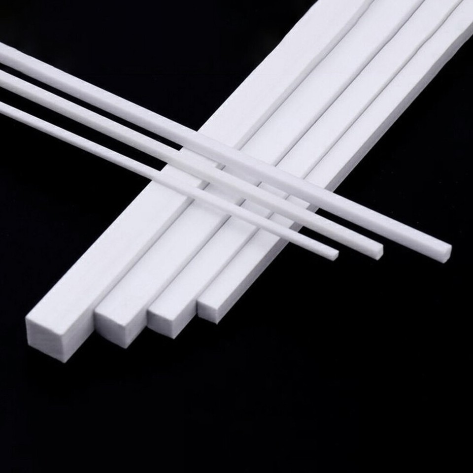 White Solid ABS Plastic Square Bar Rod DIY Model Building 1x1-10x10mm ...