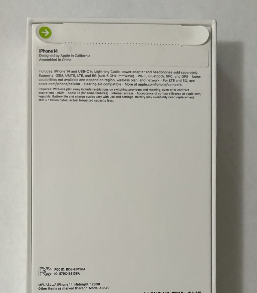 Apple iPhone 14 128GB Midnight A2649 (Unlocked) (eSIM) A2649 - FAST ...