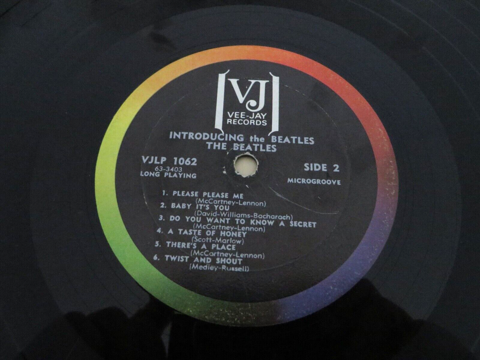 Introducing The Beatles LP Vee Jay VJ Rainbow Label with Bracket VJLP ...