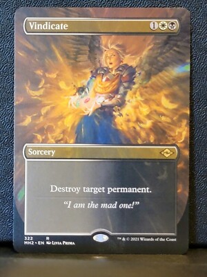 MTG Modern Horizons 2 Vindicate 322 Rare Non-foil Borderless Alt Art NM ...