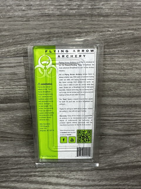 Flying Arrow Archery Toxic Replacement Blades 100 Grain 9pk 401 for ...