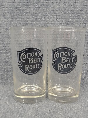 Cotton Belt Route 12oz Weighted Base Drinking Glasses Lot of TWO (2 ...