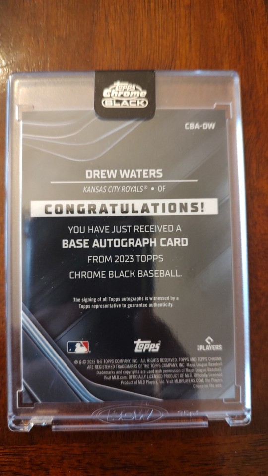 Drew Waters 2023 Topps Chrome Black RC Encased ON-CARD Auto Rookie ...