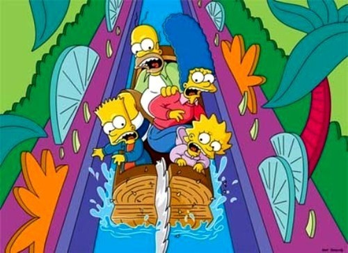 Itchy & Scratchy Land Log Flume Water Ride Joke Splash Mountain The ...