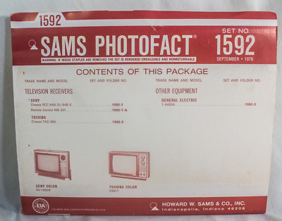 Sams Photofact Folder Set #1592 Phonograph-Radio-Television(Service ...