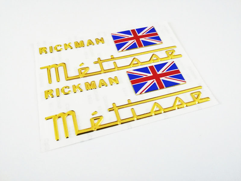 RICKMAN METISSE Classic Motorcycle STICKERS 3D Gold Color Union Jack ...