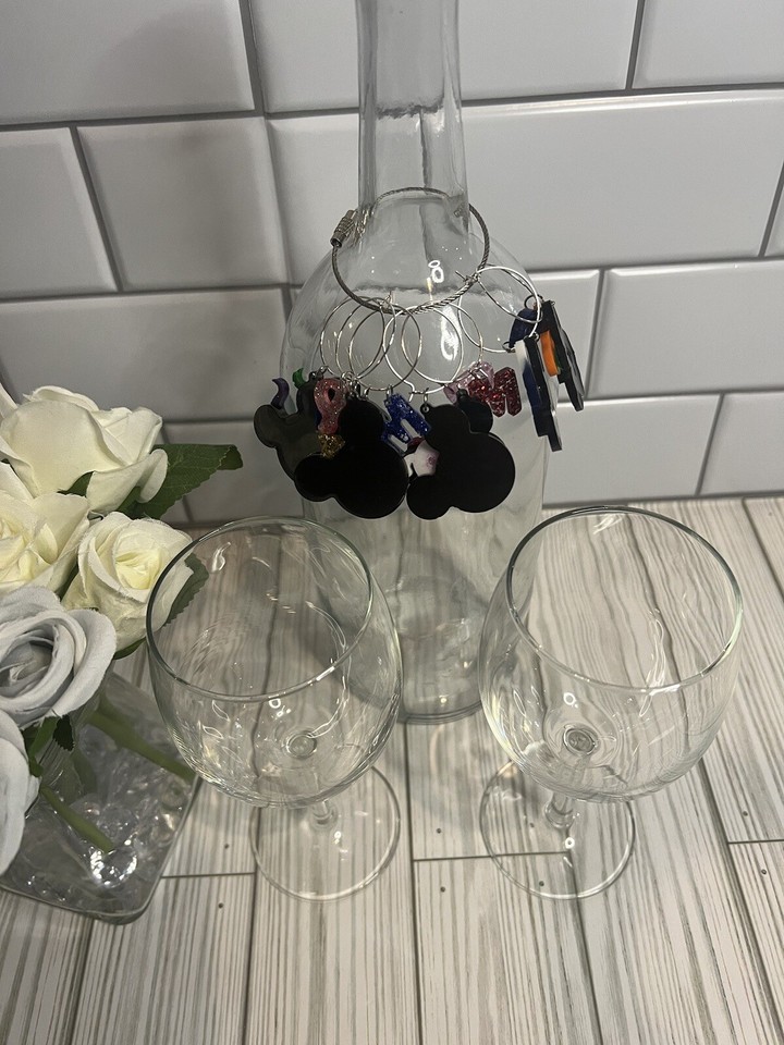 Homemade Wine Glass Charms Drink Tags Set Disney Themed 7 Set | eBay