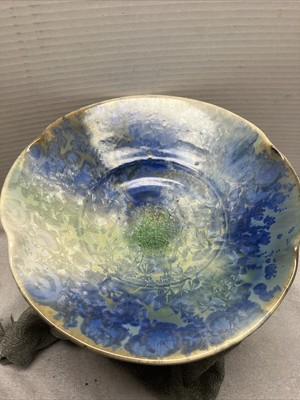 Follette Studio Art Pottery 9 1/2” Bowl With tones Of Blue, Green And ...