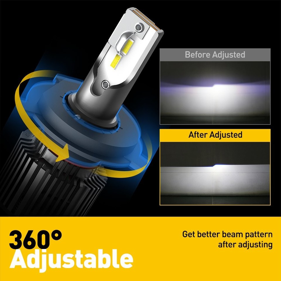 4X H4 LED Headlight bulb Kit High/ Low Beam 6500K Super Bright White ...